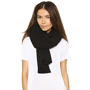 White + Warren Women's Cashmere Travel Wrap Scarf, Black, One Size