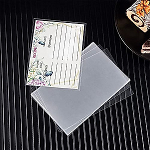 100Pcs Recipe Card Protectors 4x6 Plastic Sleeves - Thick Clear Plastic Sheet Protectors Recipe Card Sleeves Page Protectors Hard Plastic Card Sleeves- Recipe Cards 4x6 Clear Plastic Sleeves for Cards