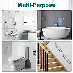 2 Pack 16 Inch Grab Bars for Bathtubs and Showers, Safety Bathroom Shower Grab Bars for Seniors Holds up to 500LBs, Handicap Grab Bars Stainless Steel, Anti Slip Shower Handle for Wall, Elderly