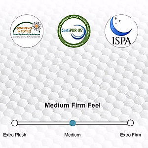 IYEE NATURE Queen Size Mattress, 10 Inch Cooling-Gel Memory Foam Mattress Bed in a Box, Supportive & Pressure Relief with Breathable Soft Fabric Cover, Medium Firm Feel,Black