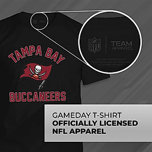 Team Fan Apparel NFL Adult Gameday T-Shirt - Cotton Blend - Tagless - Semi-Fitted - Unleash Your Team Spirit During Game Day (Tampa Bay Buccaneers - Black, Adult Large)