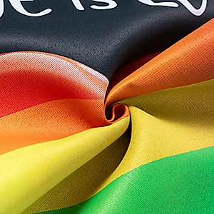 Love is Love Rainbow Pride Garden Flag, YEAHOME Rainbow Heart Shaped LGBTQ Pride Flag, Vertical Double Sided Polyester 12.5x18 inch Gay Pride Decor, Outdoor Decorations for for Patio, Garden