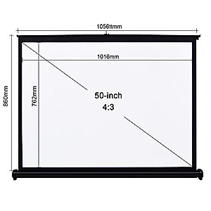 XDDCDH 50-inch Projector Screen 4:3 Tabletop Projection Screen Manual Pull Up Folding Projecting Screen Home Theater for DLP Projector