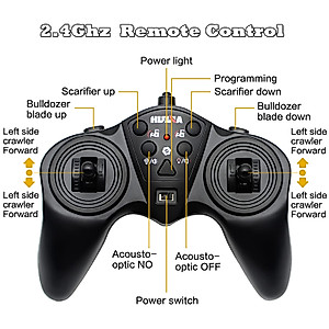 Dollox Remote Control Bulldozer 1/16 RC Front Loader Tractor Toy 2.4Ghz RC Construction Vehicles RC Dozer Toys for Boys Adults, 11 Channel Track Dozer Cars with Light & Sound for Kids