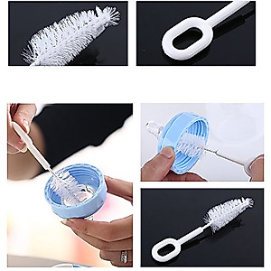 Honbay Bottle Brush Cleaner Kit with Teat Cleaner and Straw Brushes 360 Degree Rotating 5 PCS Within One Set Comes in Different Size selections - Random Color