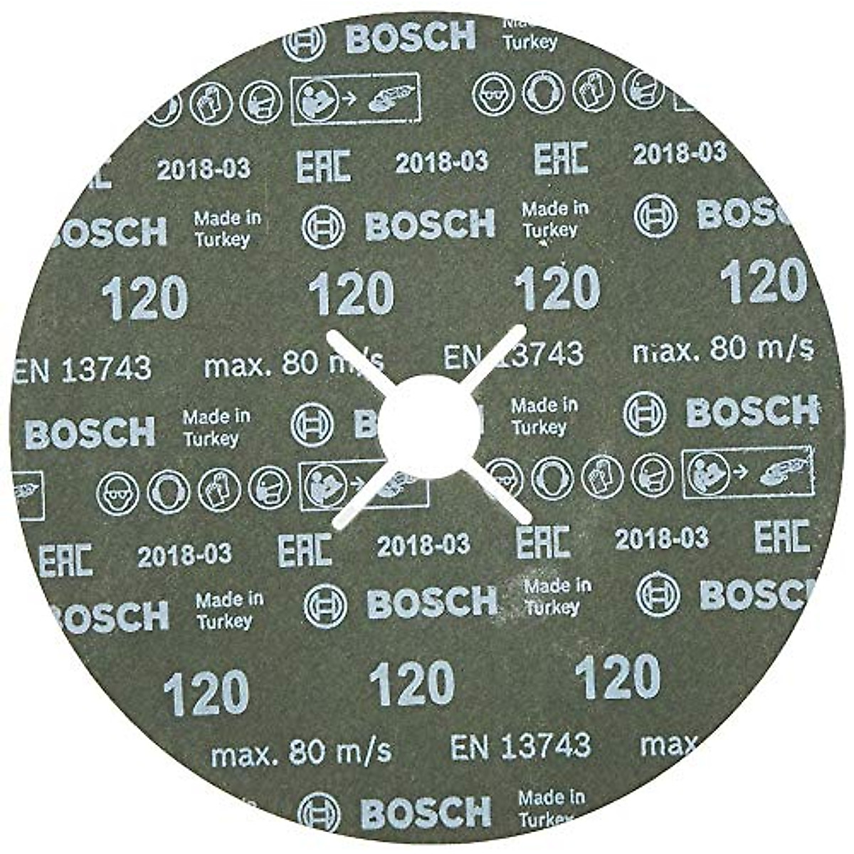Bosch Professional 2608605489 Fibre Sanding disc R444, Expert for Metal 180 mm, 22 mm, 120