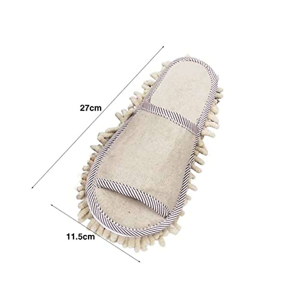 Leefasy Mop Slippers Men Women Cleaning Shoes Microfiber Mute Cleaner Detachable Practical Mopping Slippers Cleaning Sandals for Floor Polishing, Beige