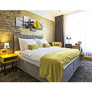 Bedroom Wall Decor - Yellow Room Decor Rose Flowers Canvas Wall Art Yellow Decorations for Living Room Modern Artwork Black and White Kitchen Decor Pictures Above Bed Stretched and Framed Ready to Hang