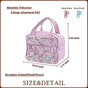 Anime Lunch Box Bag Cartoon Lunch Holder Layer Insulated Lunch Cooler Bag for Women Girl Work Picnic (LB My Me)
