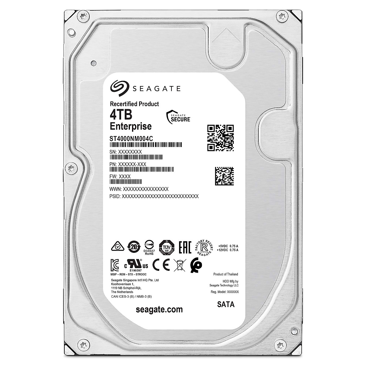 Seagate Enterprise 4TB Internal Hard Drive HDD – 3.5 Inch SATA 6Gb/s 7200 RPM, 256MB Cache (ST4000NM004C)