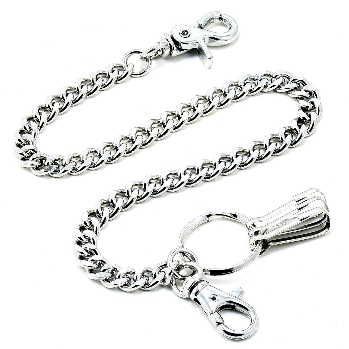 DoubleK Basic Strong Leash Biker Trucker Key Jean Wallet Chain (21") Silver CS15420