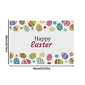 TUNKENCE Indoor Doormat Absorption Non-Slip Kitchen Water Flannel Eggs Easter Carpet Bathroom Decor Shag Rugs for Bedroom Area Rug Valentine's Doormat