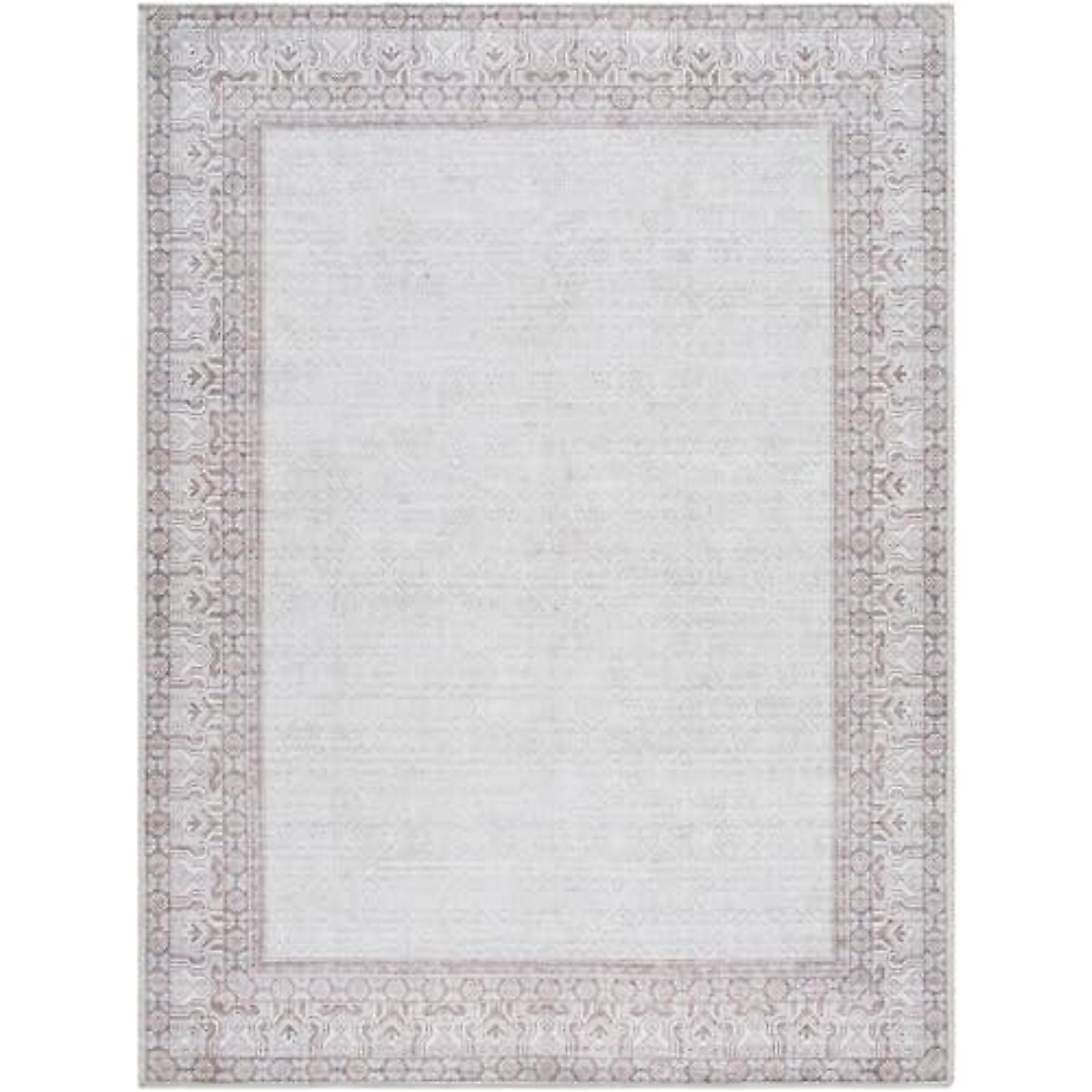 Livabliss x Our PNW Home Rainier Cottage Border Washable Area Rug, 2'7" x 10', Brown/Cream