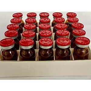 JL 10ml Molded Sterile Amber Vials with Red Flip Off Seals and Durable Glass