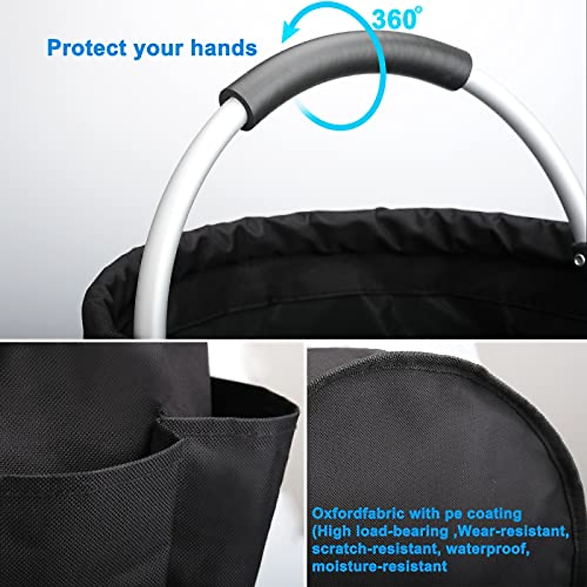 Grey Shower Caddy Portable with 8 Pockets,Large Capacity Travel Shower Caddy Bag for Bathroom College Dorm Room Beach