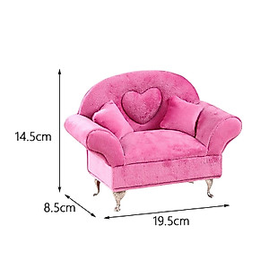 rockible Fashion Sofa Bed Jewelry Box Dollhouse Furniture Women Jewelry Case Jewelry Trinket Box for Bedside Table Living Room Closet Dresser Decor, Pink