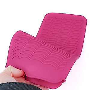 1Pack Silicone Heat Resistant Mat Pouch for Hair Straightener, Curling Iron, Flat Iron and Hot Hair Tools Pink
