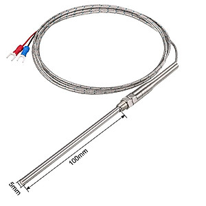 uxcell K Type Thermocouple M8 Thread 5mmx100mm Temperature Sensor Probe with 2 M Cable 32-1112F/0-600C