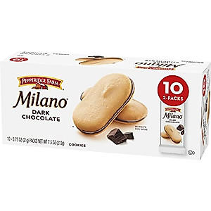 Pepperidge Farm Milano Cookies, Dark Chocolate, 10 Packs, 2 Cookies per Pack