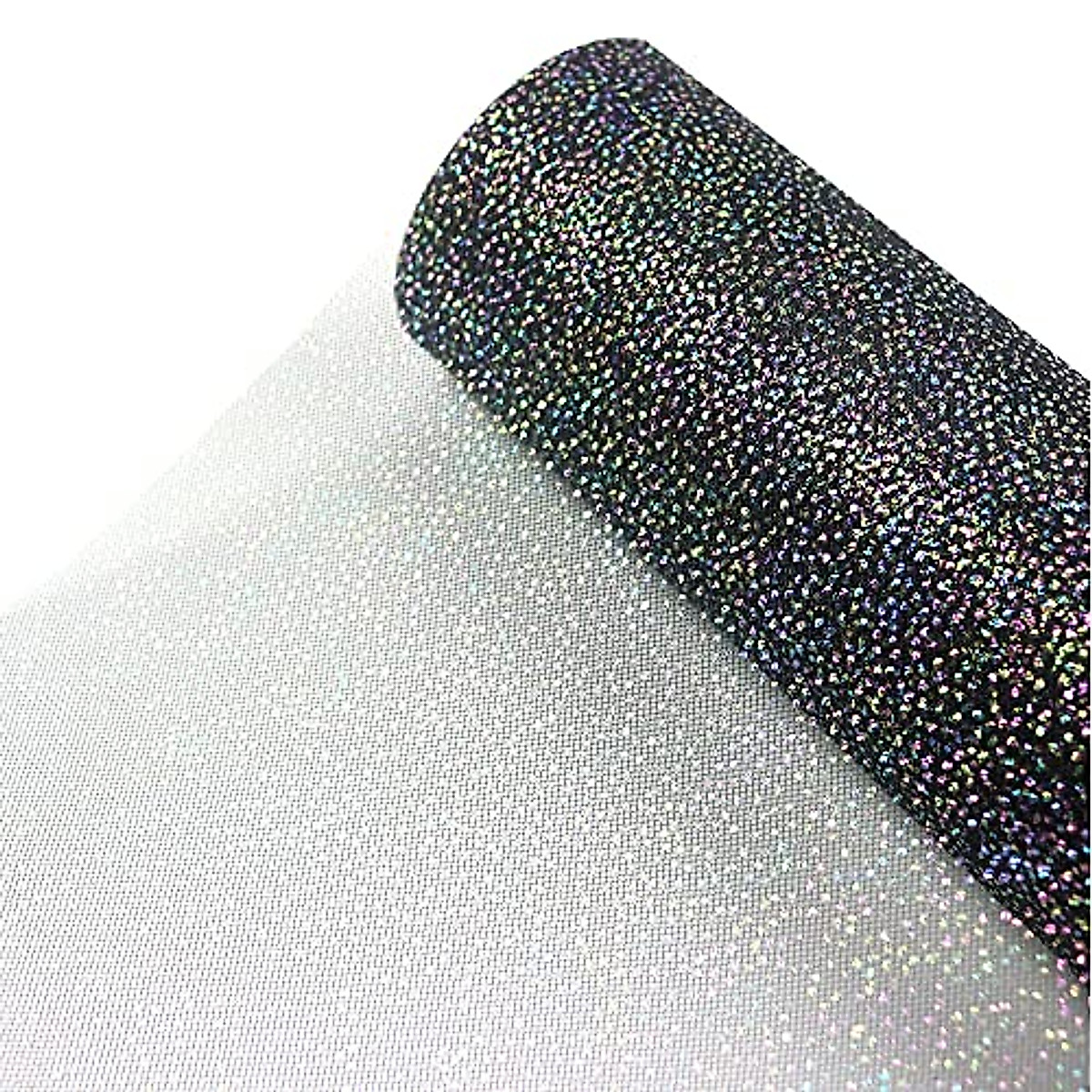 Yuanchuan Mirage Glitter Tulle Rolls 6 inch x 10 Yards (30 feet) for Table Runner Chair Sash Bow Pet Tutu Skirt Sewing Crafting Fabric Christmas Wedding Unicorn Halloween Party Gift Ribbon (Black)