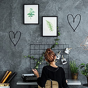 4 Pieces Metal Heart Wall Art Décor, Love Heart Wall Decoration Sign Metal Wall Ornaments for Valentine's Day Bedroom Living Room Decoration (Black)