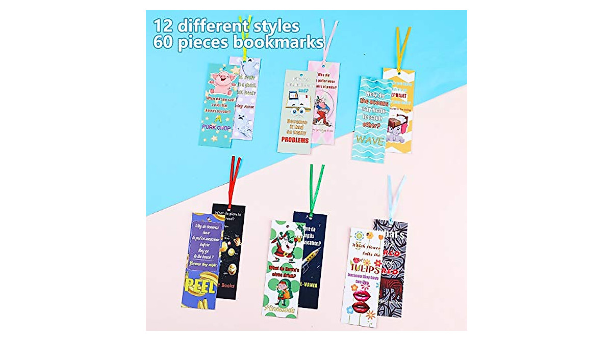 Hilarious Silly Jokes Bookmarks - 60 Funny Cartoon Designs