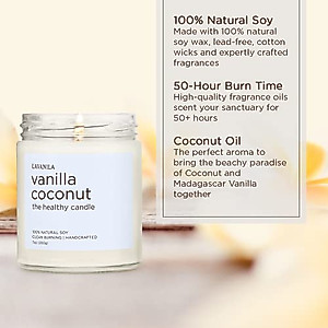 Lavanila Natural Soy Candle (2-Pack), Vanilla Coconut Scented - Clean Burning, Handcrafted, 7 oz Each