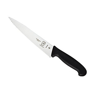 Mercer Culinary M23830 Millennia Black Handle, 7.5-Inch Wavy Edge, Chef's Knife