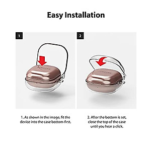 Ringke Hinge [Anti-Yellowing Material] Compatible with Samsung Galaxy Buds 2 Pro Case, Galaxy Buds 2, Galaxy Buds Pro, and Galaxy Buds Live, Sturdy Solid Transparent Cover for Galaxy Buds2 Pro - Clear