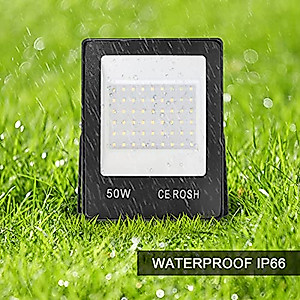 LED Flood Lights 50W, 5000LM Super Bright Work Lights, IP66 Waterproof Exterior Floodlights Outdoor 5000K Daylight White Security Lights Fixture for Front-Door Yard Garden Garage Playground (50W)