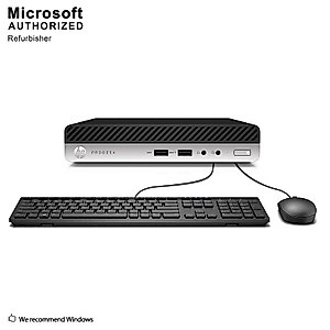 HP ProDesk 400 G3 Desktop Mini Computer, Intel Quad Core I5-6500T up to 3.1GHz, 16G DDR4, 512G SSD, N/A, WiFi, BT, DP, VGA, Windows 10 Pro 64 Bit Language Supports English/Spanish/French(Renewed)