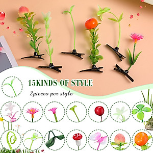 30 Pcs Mixed Style Hair Clips for Women & Girls - Bean Sprout, Flower, Grass, Butterfly Hairpins & Barrettes - Great for School, Home, Party, Christmas