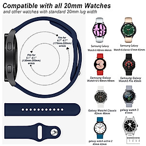 Sport Band for Samsung Galaxy Watch 7/6/5/4/FE Band 40mm 44mm/Galaxy Watch 6 Classic 47mm 43mm/4 Classic 46mm 42mm/Active 2/Watch 5 pro 45mm/3 41mm Women/Men,20mm Silicone Strap Correa Wristbands 4PCS