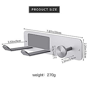 FLE Hair Dryer Holder Wall Mounted, Stainless Steel Self Adhesive Blow Dryer Holder Rack for Dyson Supersonic Hair Dryer,Silver