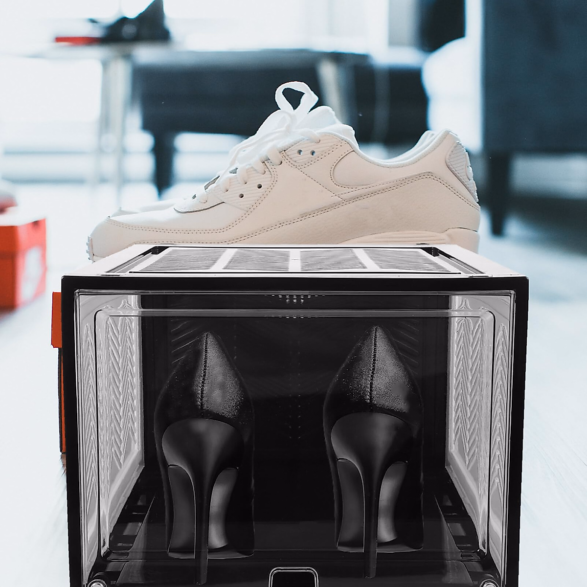 Alipis 2pcs Boxes Foldable Shoe Box Shoe Storage Case Shoe Storage Boxes Shoe Rack for Closet Shoes Boxes Shoe Rack Organizer Sneaker Storage Organizer for Cabinets Shoe Boxes for Home