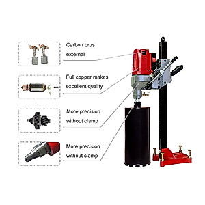 ATO Core Drill Machine, 3200W 110V Core Drill Rig, Concrete Diamond Core Drilling Machine, Wet Dry Concrete Brick Block Drilling Machine (Maximum Coring Diameter: 6.5"/165MM)