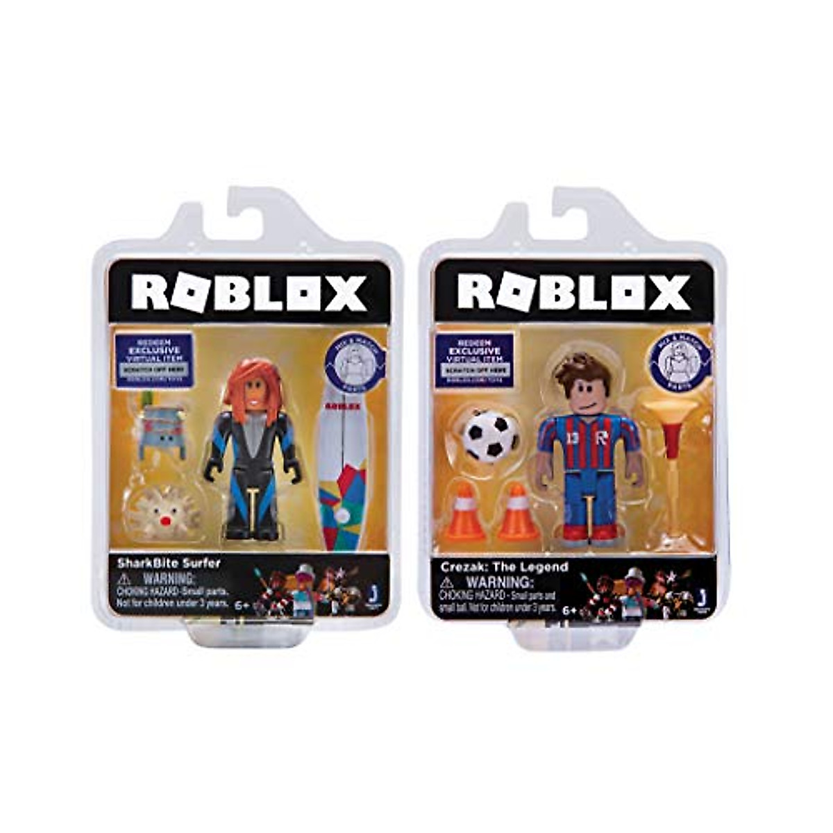 Roblox Celebrity Collection- Crezak: The Legend + Sharkbite Surfer Two Figure Bundle [Includes 2 Exclusive Virtual Items]