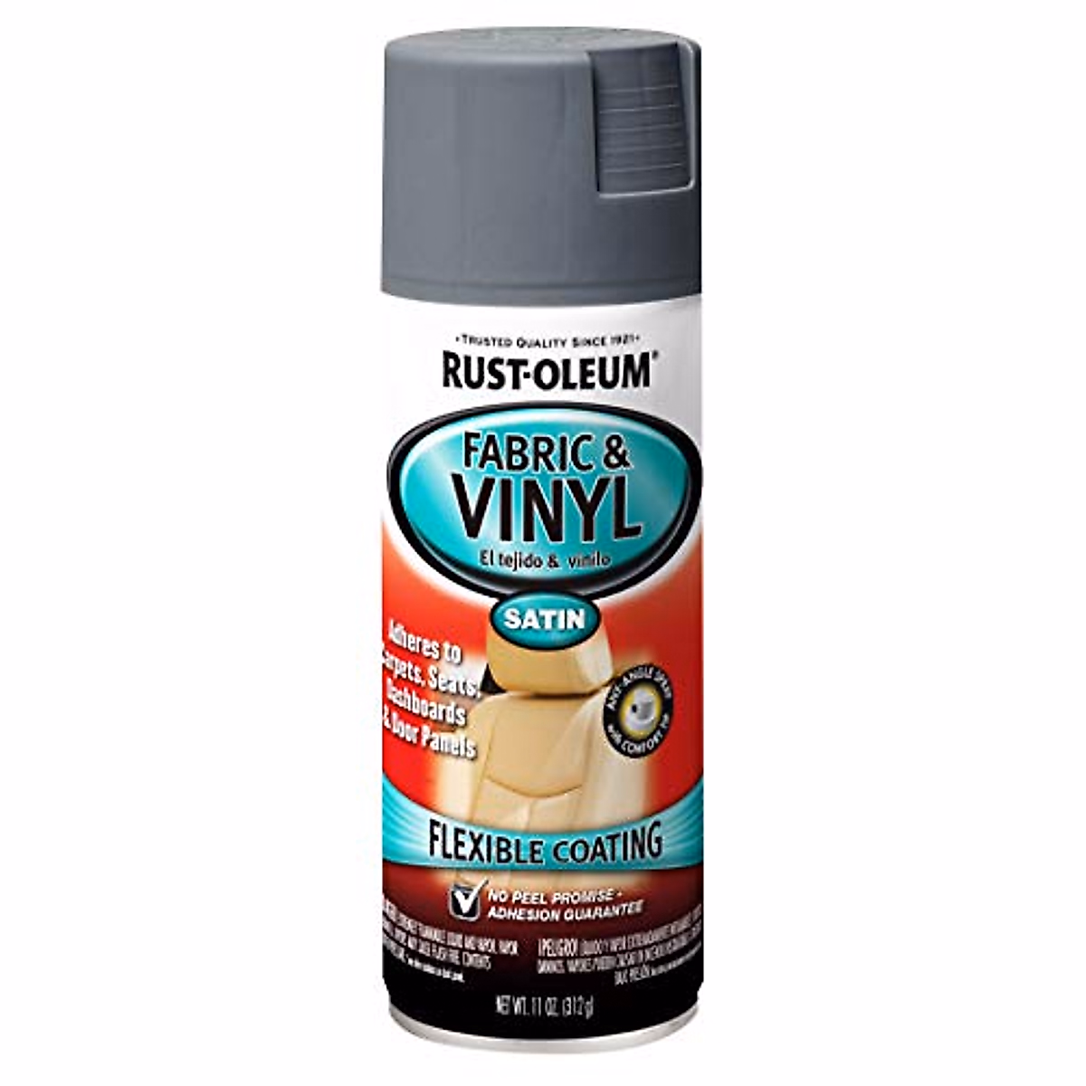Rust-Oleum 248920 Automotive Spray Paint, Satin ,11 Oz Aerosol, 10-12 Sq-Ft/Can, Gray, 11-Ounce Grey
