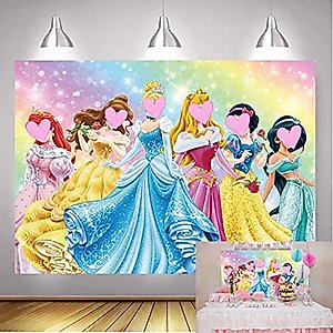 Princess Theme Photography Backdrop Princess Girl Dream Birthday Party Decoration Fantasy Princess Birthday Banner (5x3FT)