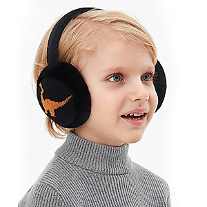 XIAOHAWANG Kids Boy Warm Earmuffs for Children Girl Winter Ear Muffs Cold Weather Ear Warmer(C-Black Yellow)