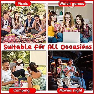 Teling 300 Pcs Paper Popcorn Bags 1 oz Popcorn Bags Individual Servings Retro Red/White Stripe Popcorn Movie Bags Disposable Concession Popcorn Bags Bulk for Popcorn Machine Theater Carnival Party