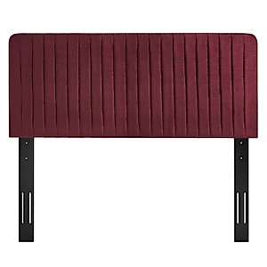 Modway Milenna Channel Tufted Performance Velvet King/California King Headboard in Maroon