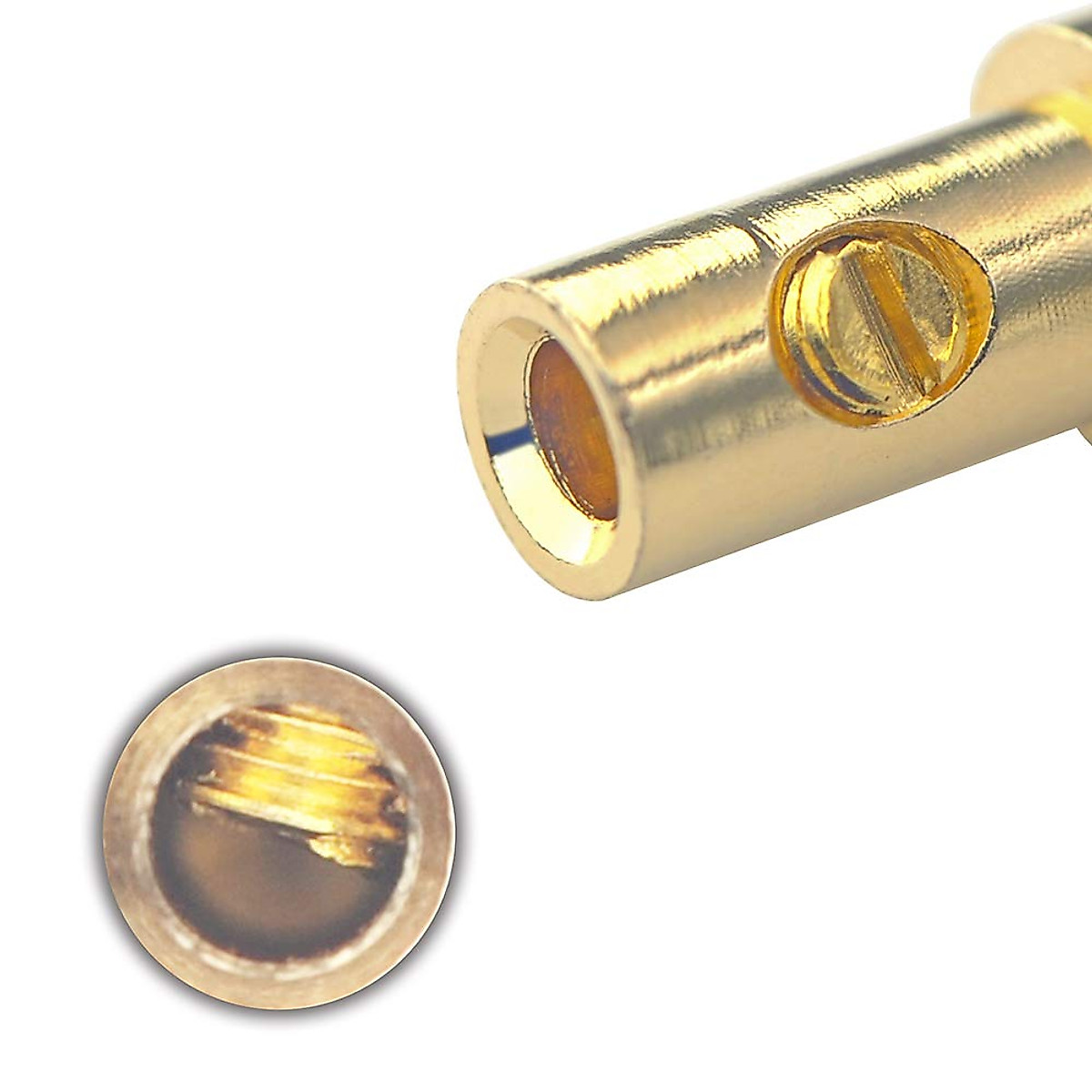 VCELINK 4mm Speaker Banana Plugs-Open Screw Type, Insulated 24K Gold Plated Speaker Wire Banana Plugs Connectors (5 pair/10 pcs)