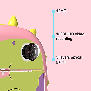 Instant Camera for Kids, 12MP WiFi 2.4 Inch IPS Screen Toddler Digital Camera with Print Paper, Dual Lens 8X Zoom 800mAh Selfie Camera Toys for Girls Boys (Pink)