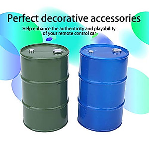 Astibym RC Car Oil Container, Fashionable Mini Oil Drum Simulation Deform Resistant for for SCX10 90047(Blue-Green)