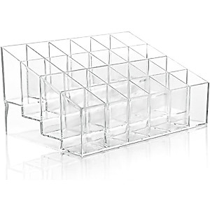 Lipstick Holder Acrylic Lipstick Organiser Makeup Brush Holder Cosmetic Organiser Makeup Sorting Box Cosmetic Ice Box Lipstick Display Rack 24 Stand Practical Design