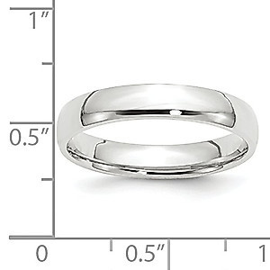 Solid 14k White Gold 4 mm Comfort Fit Lightweight Wedding Band Ring Size 9