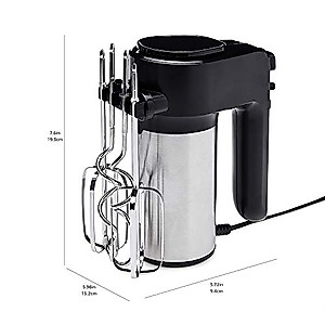 Amazon Basics 6-Speed Electric Hand Mixer with Dough Hooks, Beaters and Turbo Button