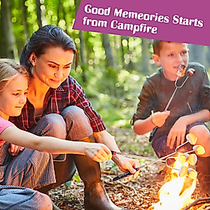 SANTAMADE Marshmallow Roasting Sticks Set of 5 -Telescoping Long Smores Sticks for Fire Pit, Hot Dog Sticks for Campfire Grill Bonfire Party Supplies -With Santa Storage Sack