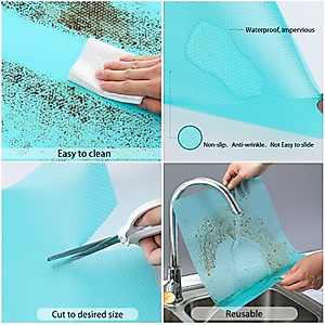 8 Pcs Refrigerator Liners,Washable Cuttable Refrigerator Liner Fits Any Refrigerator Size,Home Kitchen Gadgets Accessories for Non-Slip Waterproof Refrigerator Liner Drawer Table Mat Utensil Coaster